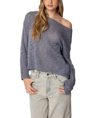 Click here for Edikted Bri Oversized Boat neck Sweater prices