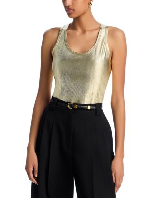 AQUA Metallic Tank Top - Exclusive | Bloomingdale's Women