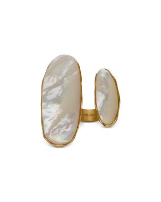 Cult Gaia Ami Mother Of Pearl Inlay Ring in Gold Tone | Bloomingdale's ...