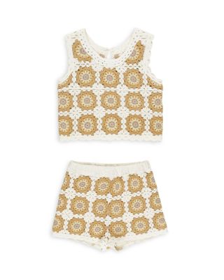 Rylee + Cru Girls' Crochet Tank & Short Set - Little Kid In Natural ...