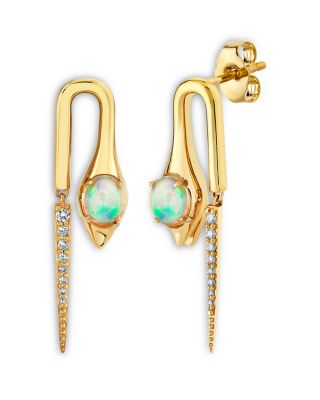 Click here for Sydney Evan 14K Yellow Gold Opal & Diamond Snake D... prices