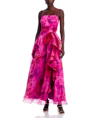 Eliza J Ruffled Side Slit Gown | Bloomingdale's