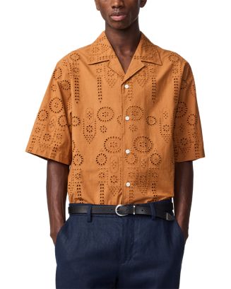 NN07 Ben Relaxed Fit Eyelet Camp Shirt | Bloomingdale's