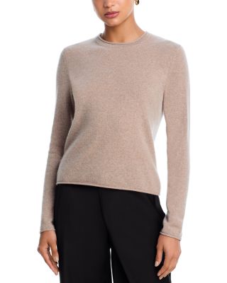 Click here for Aqua 100 Cashmere Rolled Edge Sweater - Exclusive prices