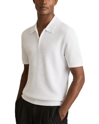 Click here for Reiss Textured Quarter Zip Polo Shirt prices