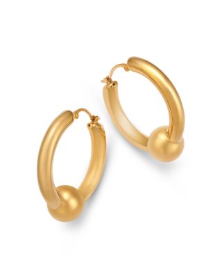 Bloomingdales Fine Collection Polished Bead Hoop Earrings in 14K Yellow Gold