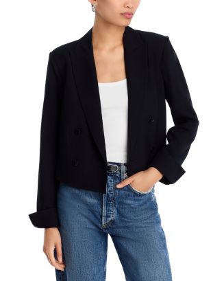 STEVE MADDEN Rowane Cropped Double Breasted Blazer | Bloomingdale's