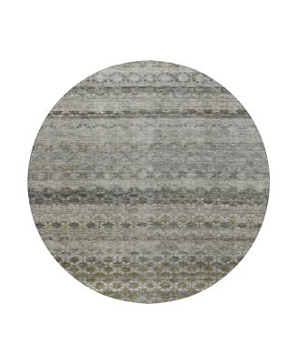 Dalyn Burano Washable BU6 8x8 Round Area Rug - Gray  Beige