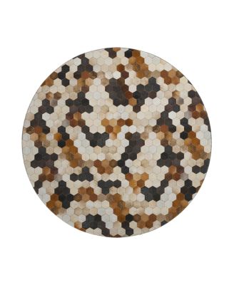 Dalyn Bozeman Washable BM9 8x8 Round Area Rug - Tan  Black