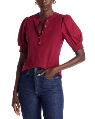 Click here for Single Thread Puff Sleeve Henley Top prices
