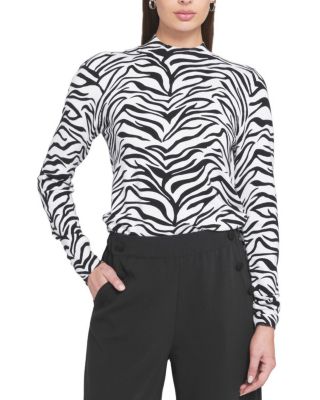 Elle Collection Zebra Printed Feather Weight Top