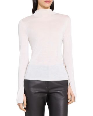Click here for Theory High Neck Slit Sleeve Tee prices