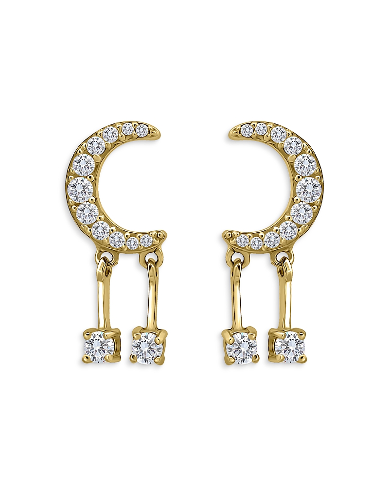 Click here for Aqua Pave Cubic Zirconia Crescent Moon Drop Earrin... prices