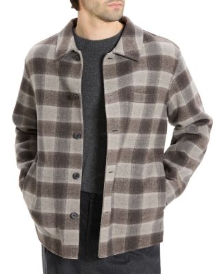 Click here for Theory Wool & Cashmere Check Overshirt prices