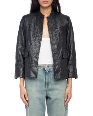 Click here for Zadig & Voltaire Veryn Cuir Froisse Leather Jacket prices