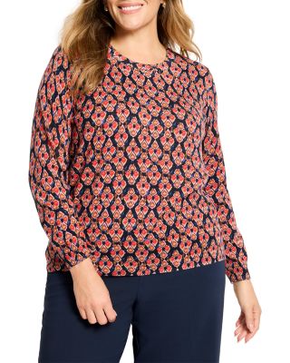 Nic+Zoe Plus Harvest Ikat Cotton Sweater