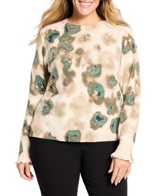 Click here for Nic+Zoe Plus Camo Shine Round Neck Sweater prices