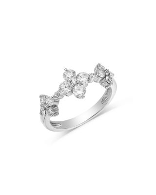 Bloomingdales Fine Collection Diamond Clover Ring in 14K White Gold  1.0 tcw
