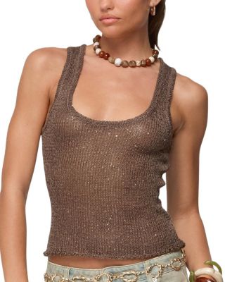 Click here for Edikted Eleora Sequin Knit Tank Top prices