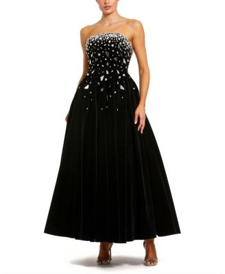 Click here for Mac Duggal Embellished Velvet Strapless A Line Ank... prices