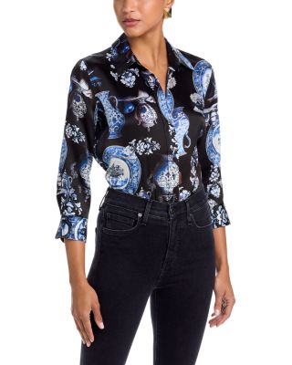 Click here for LAgence Dani Silk Three Quarter Sleeve Blouse prices