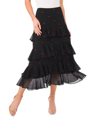Click here for CeCe Tiered Ruffled Flounce Midi Skirt prices