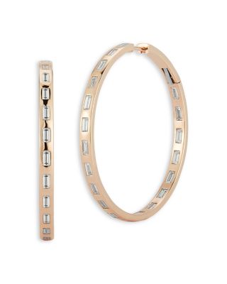 Walters Faith 18K Rose Gold Ottoline Diamond Baguette Medium Hoop Earrings