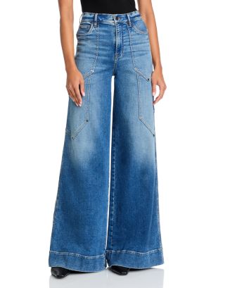 Veronica Beard Freddy High Rise Extra Wide Leg Jeans in Ripple Haze ...