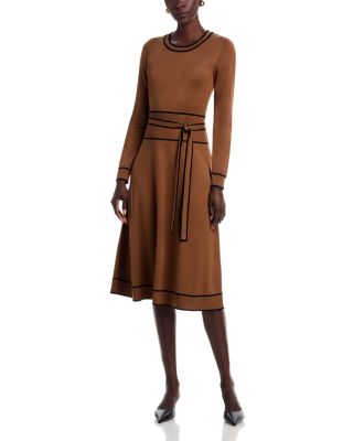 Click here for T Tahari Crewneck Belted Dress - Exclusive prices