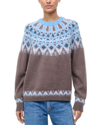 Click here for Staud Zane Crewneck Fair Isle Sweater prices