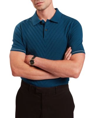Click here for Ted Baker Chapal Chevron Stitch Polo Shirt prices