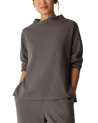 Click here for Eileen Fisher Waffle Double Knit Funnel Neck Boxy... prices