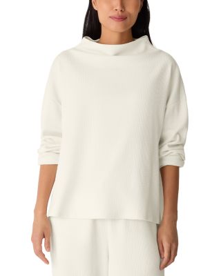 Click here for Eileen Fisher Waffle Double Knit Funnel Neck Boxy... prices