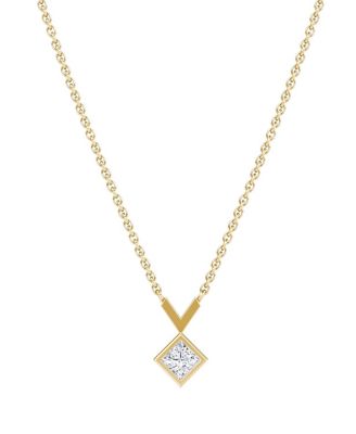 Click here for Vrai Arrow Necklace in 14K Gold  0.25ctw Princess... prices