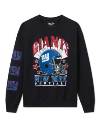 Junk Food Clothing Unisex Nfl New York Giants Glitter Helmet Flea Market Crew Fleece Sweatshirt