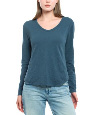 Click here for Wilt Clothing Long Sleeve Raw Hem Shirttail Tee prices
