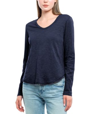 Click here for Wilt Clothing Long Sleeve Raw Hem Shirttail Tee prices