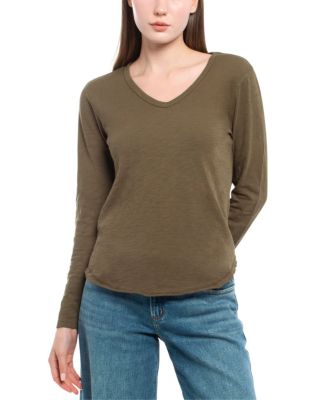 Click here for Wilt Clothing Long Sleeve Raw Hem Shirttail Tee prices