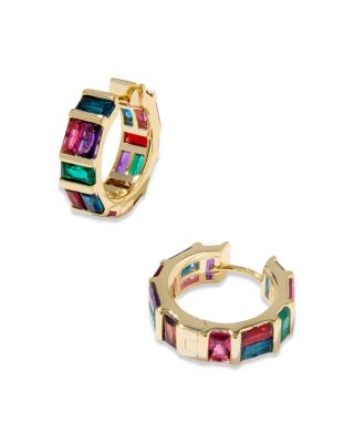 Click here for Kendra Scott Jamie Baguette Crystal Huggie Hoop Ea... prices