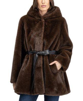 Click here for Lyla Grant Faux Fur Mink Parka Coat with Belt prices