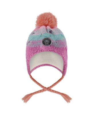Click here for Deux par Deux Girls Lined Peruvian Knit Pompom Hat... prices