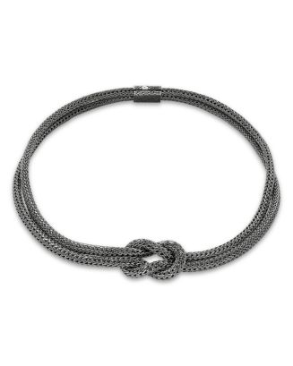 JOHN HARDY Dark Sterling Silver Love Knot Double Strand Necklace, 14 ...