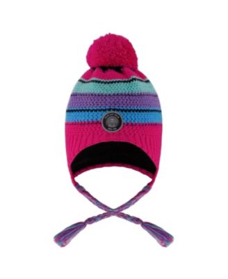 Click here for Deux par Deux Girls Lined Peruvian Knit Pompom Hat... prices