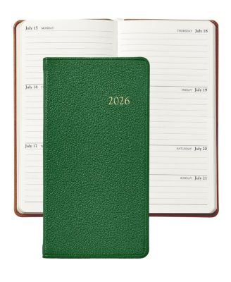 Click here for Graphic Image 2026 Goatskin Leather Pocket Dateboo... prices