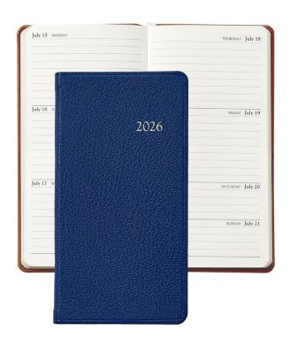 Click here for Graphic Image 2026 Goatskin Leather Pocket Dateboo... prices