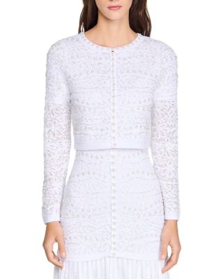 Click here for Sandro Cropped Pearl Cardigan prices