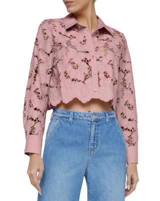 Click here for LAgence Seychelle Lace Button Front Shirt prices