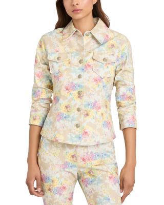 Click here for Cinq a Sept Canyon Ikat Bouquet Scrunched Denim Ja... prices