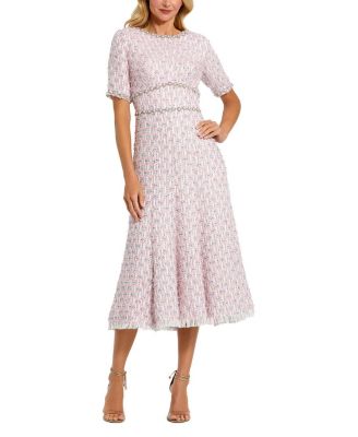 Click here for Mac Duggal Womens Short Sleeve Beaded Trim Boucle... prices