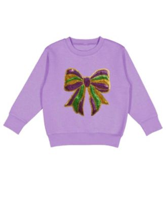 Click here for Sweet Wink Unisex Mardi Gras Sequin Bow Patch Swea... prices
